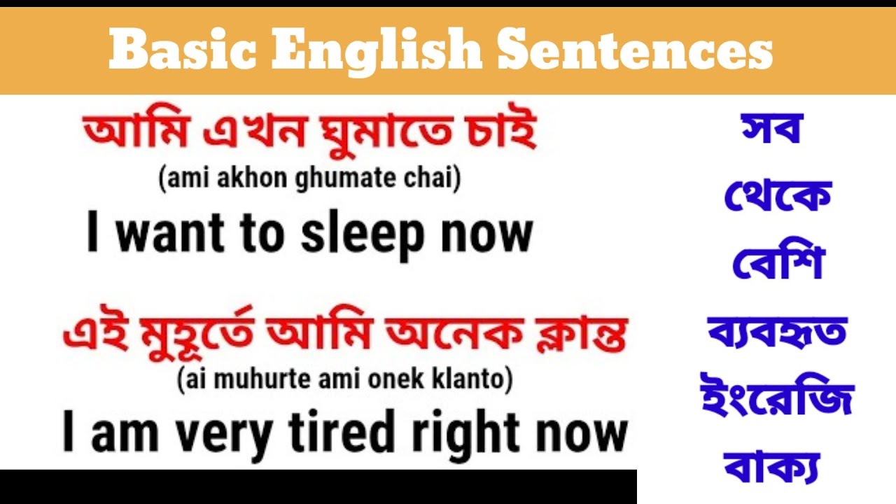 Bangla To English Speaking Practice English Language Learning video For ...