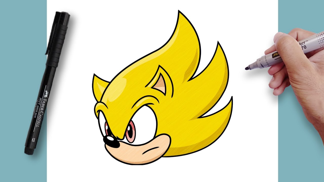 How To Draw SUPER SONIC Easy Step-by-step | Sonic Hedgehog - YouTube