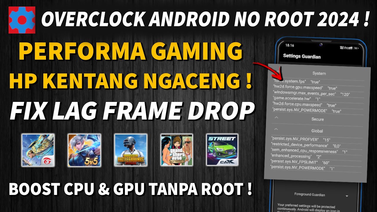 OVERCLOCK ANDROID NO ROOT Cara Mengatasi Lag Patah Patah & Frame Drop ...