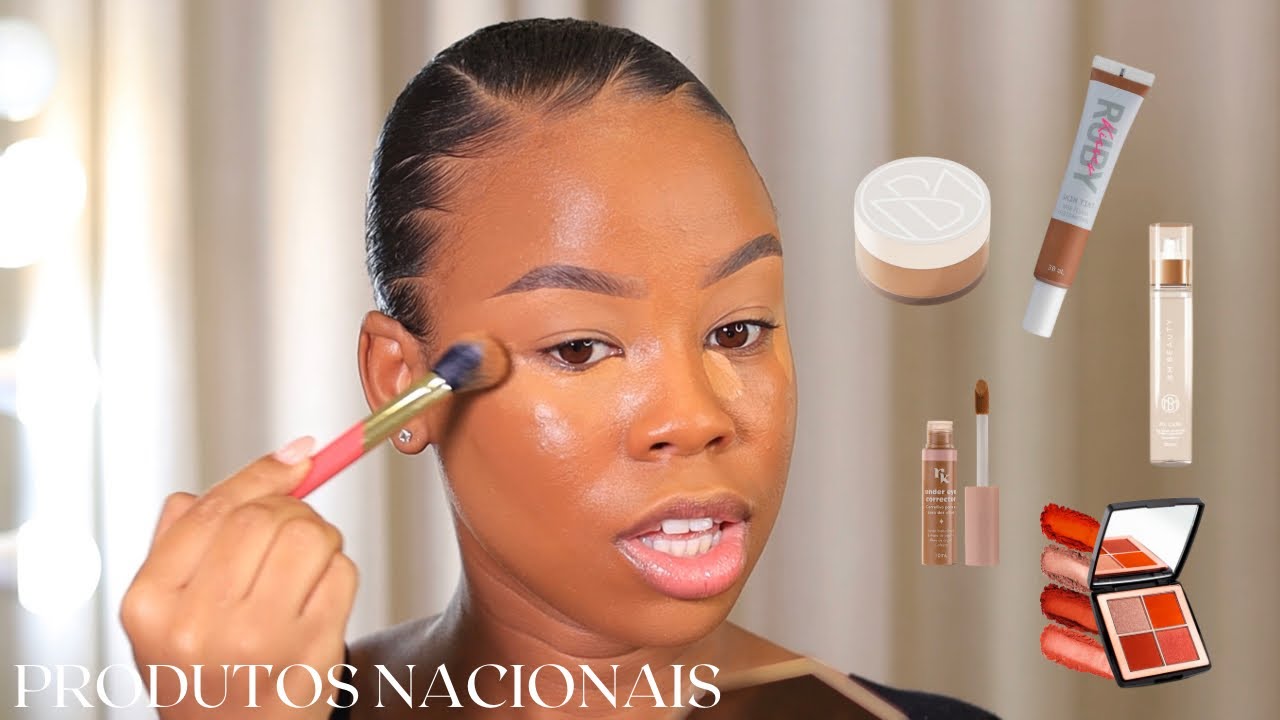 Preparação de pele só com produtos nacionais| Tutorial de maquiagem ...