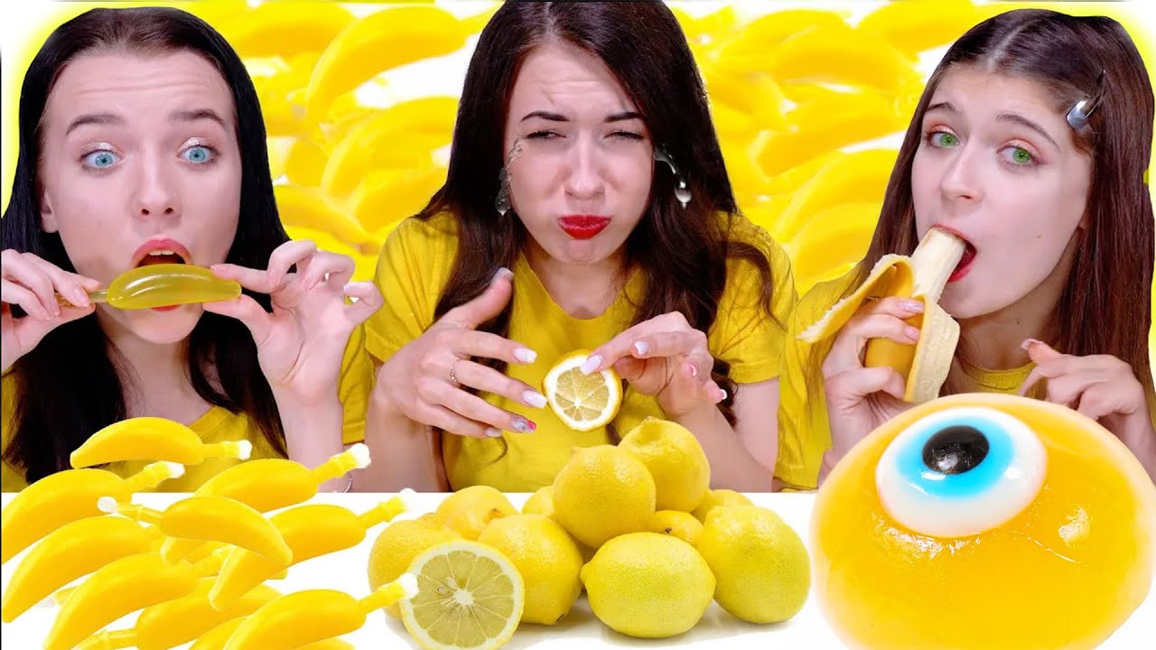 Only Yellow & Orange ASMR Candy Mukbang: A Sweet Race Challenge! 🍬 ...