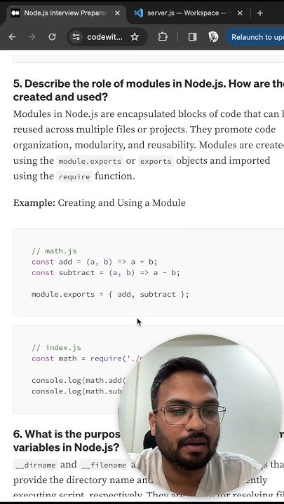 Day 5: Describe the role of modules in Node.js? How are they created and used #codewithpawan # ...