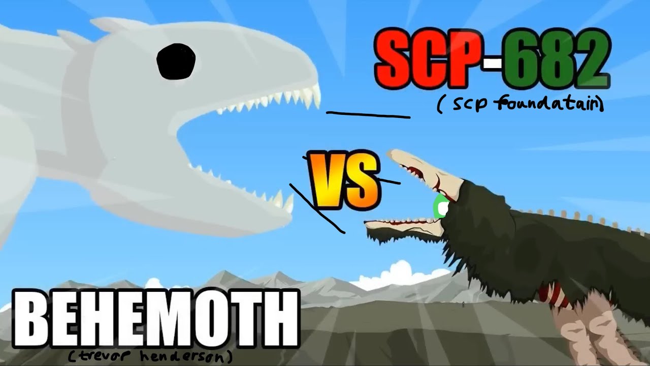 BEHEMOTH vs SCP 682 (sticknodes animation) trevor Henderson vs scp ...