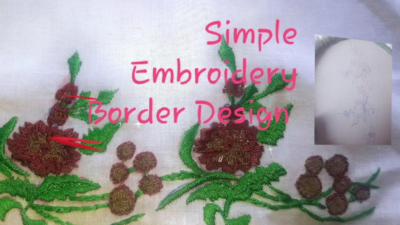 Machine Embroidery || Simple Boder Design || For Shuit,Saree,Kurti ...