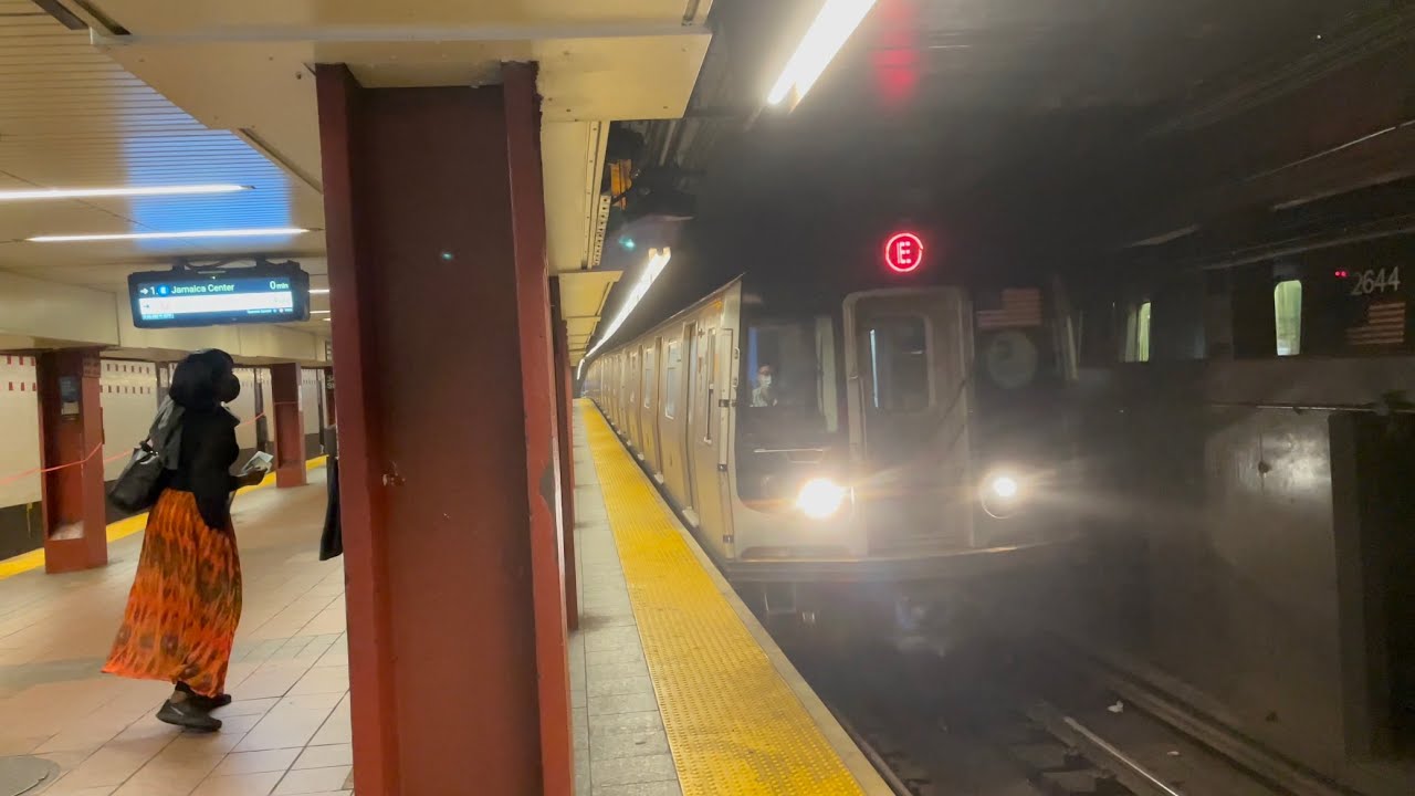 IND 6th Avenue Line: R68/R160 Uptown D, E, F Express Trains at 34th ...