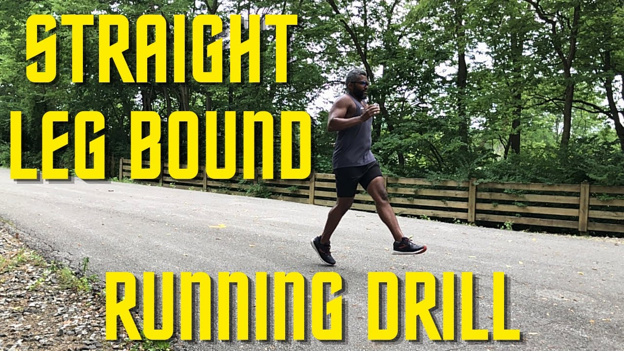 Straight Leg Bound Running Drill Demonstration - YouTube