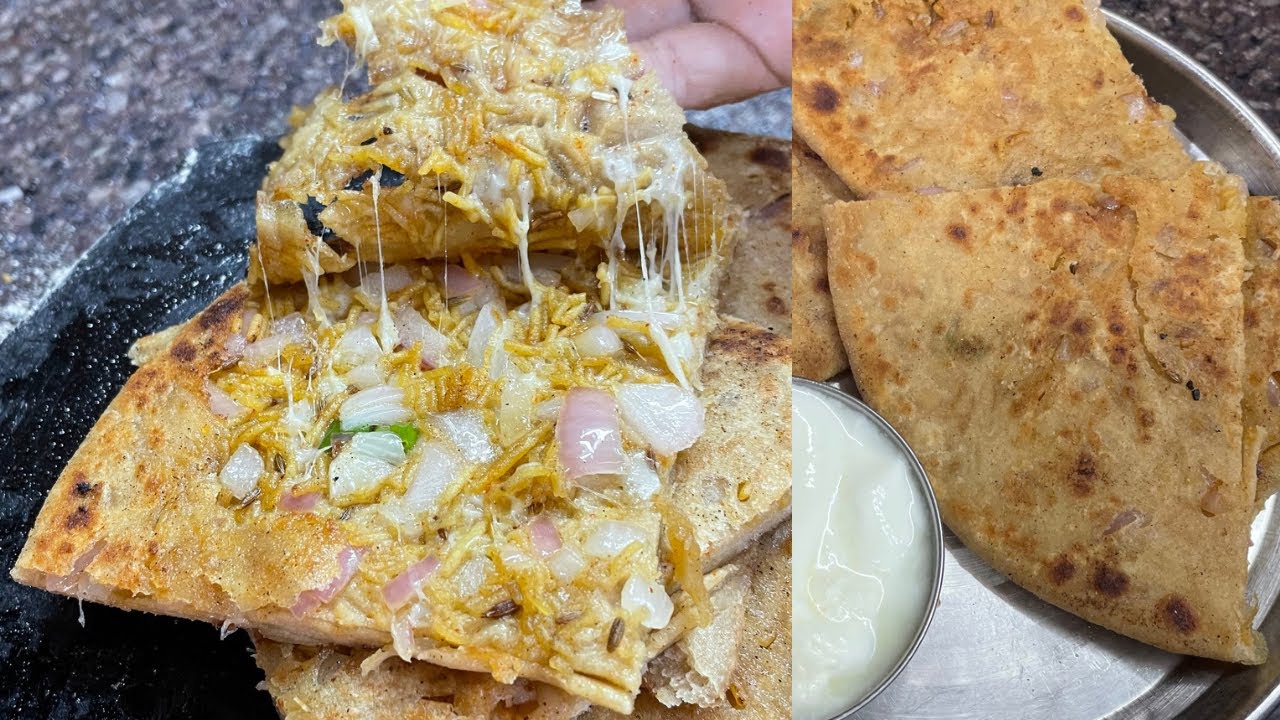 Sev cheese Paratha-सेव चीज पराठा-How to make Sev cheese Paratha-Sev ...