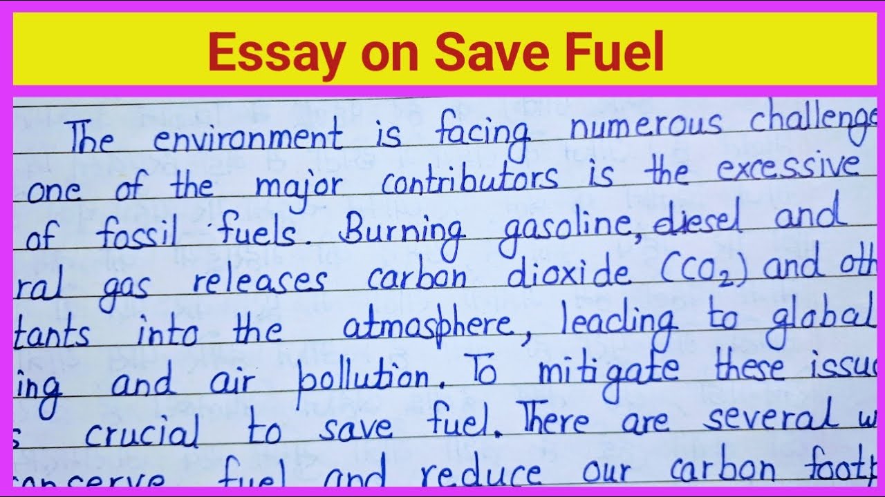 Essay on Save Fuel in English || Paragraph on Save Fuel in English || # ...