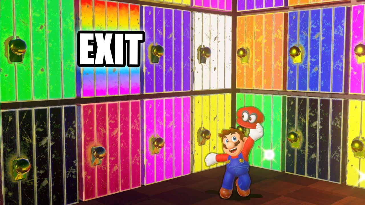100 Mystery Doors But Only One Lets MARIO Escape (Super Mario Odyssey ...