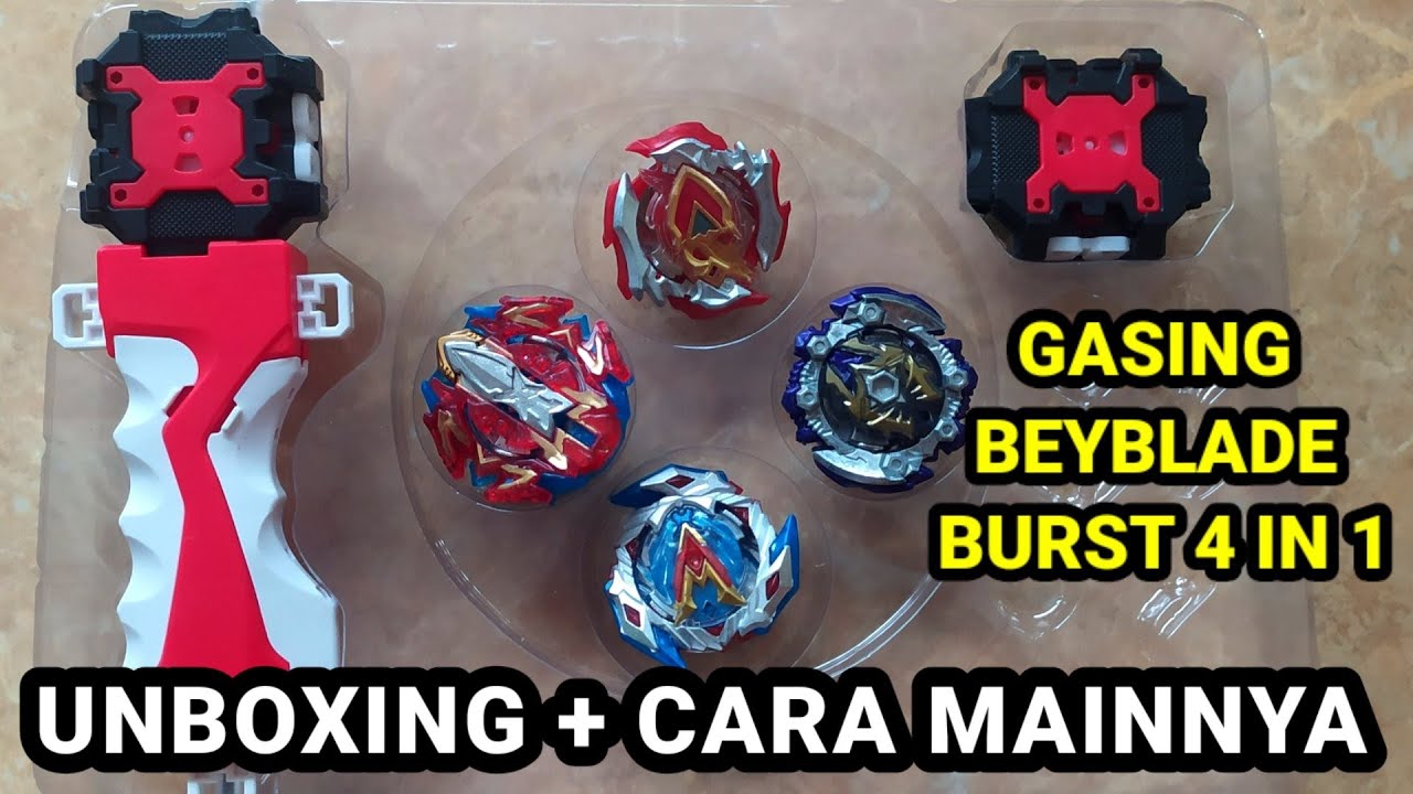 UNBOXING GASING BEYBLADE BURST 4 IN 1 DAN CARA MEMAINKANNYA - YouTube