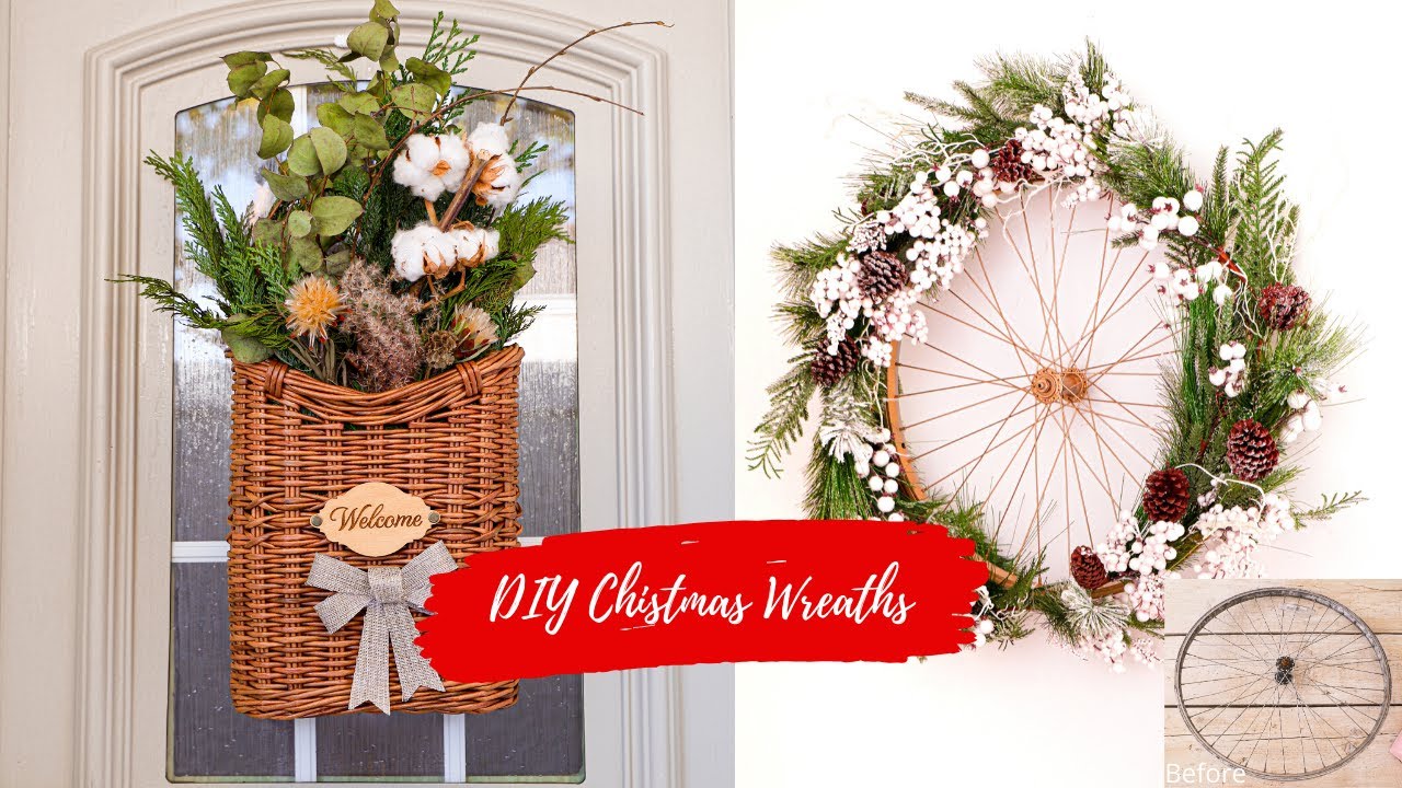 Diy Christmas wreaths, Recycle an old bike wheel! DIY my rubbish - YouTube