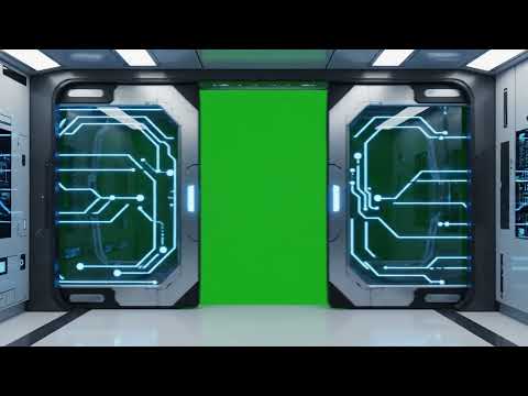 Space Door Opening Green Screen | Sci-fi Door Opening Green Screen