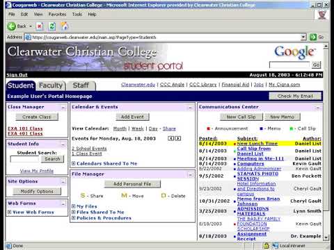 Staff-Students CougarWeb Training Video - 2003 - YouTube