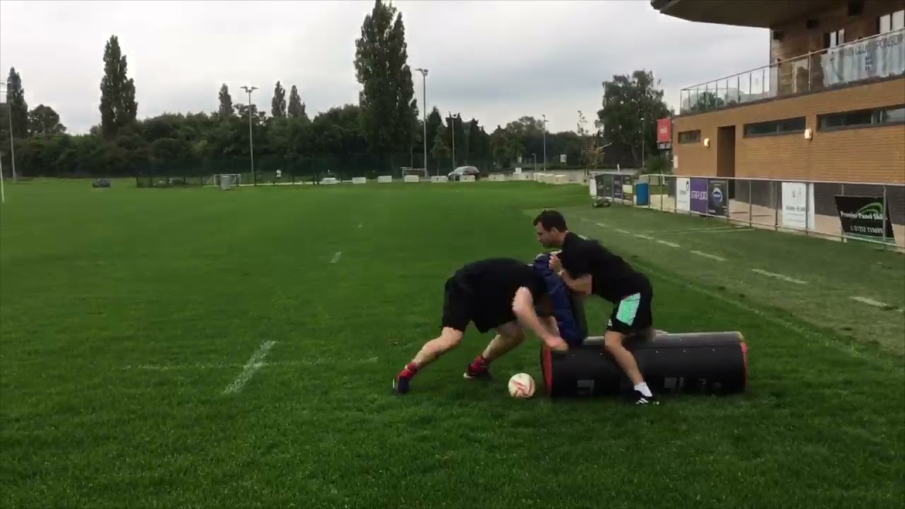 A rugby drill/training to help with clearing a breakdown - YouTube