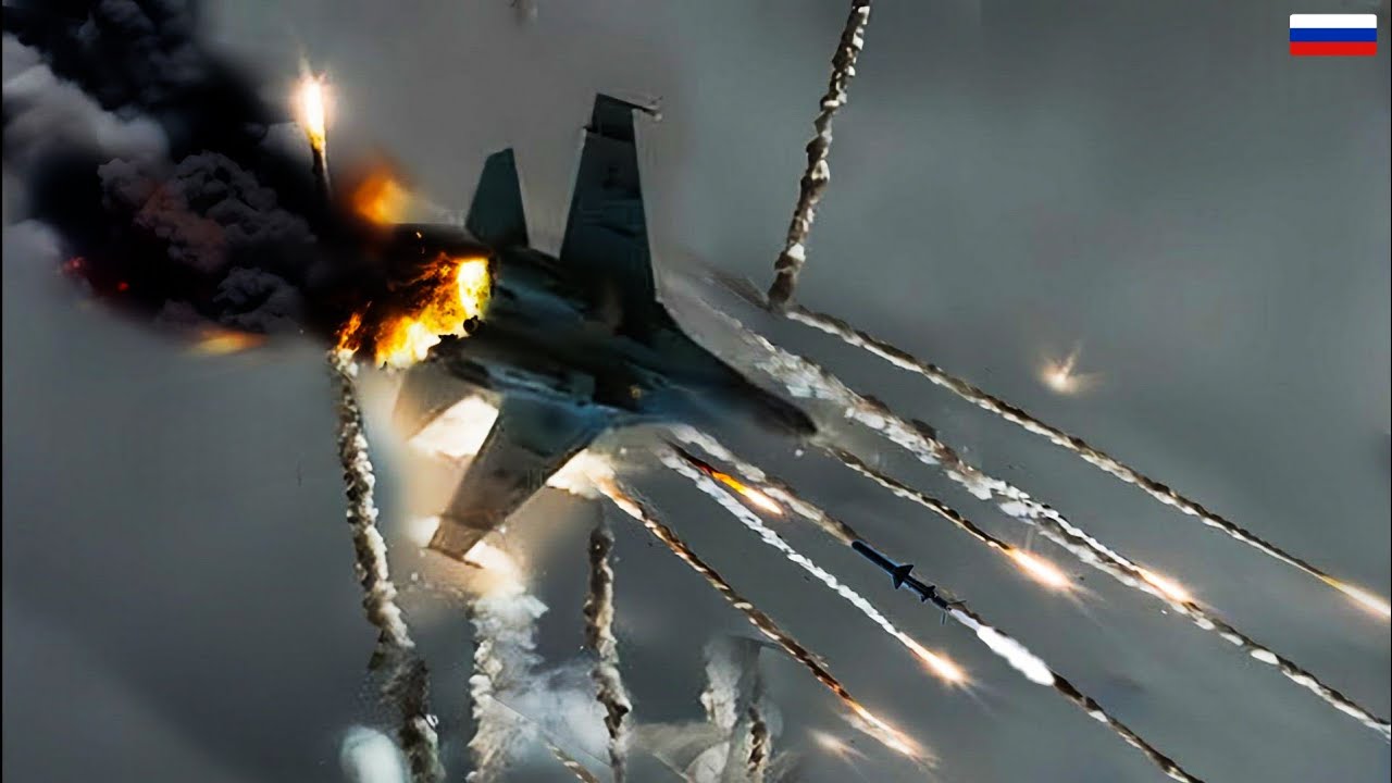 scary! US 18gG-growler fighter jets ambush and destroy 14 Russian Yak ...