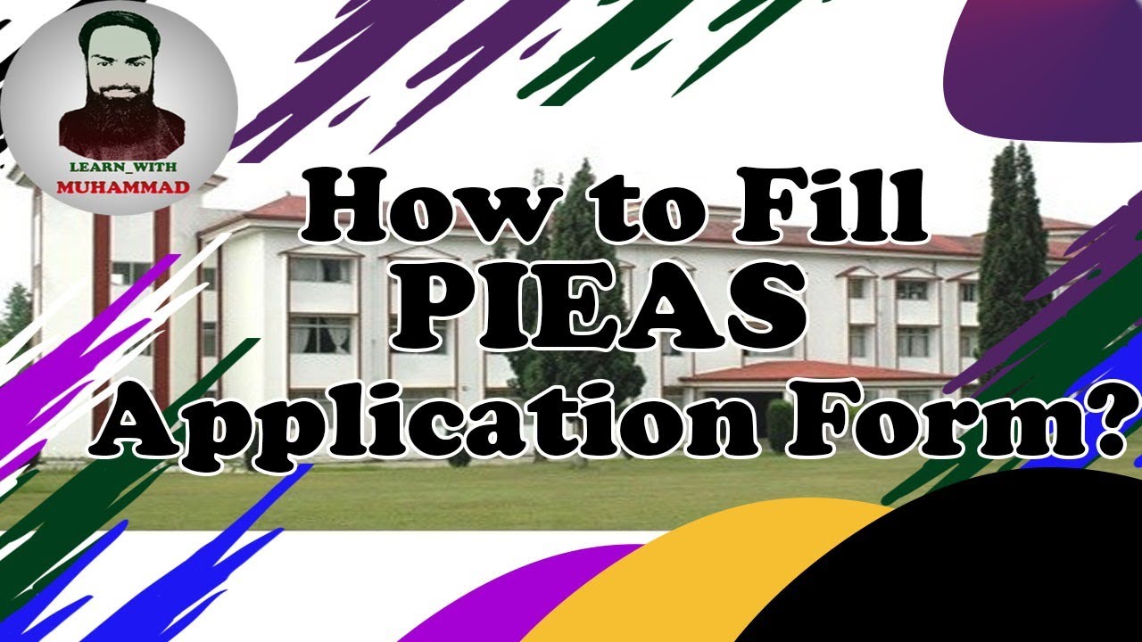 Demo of How to fill PIEAS Admission Form 2020 - YouTube