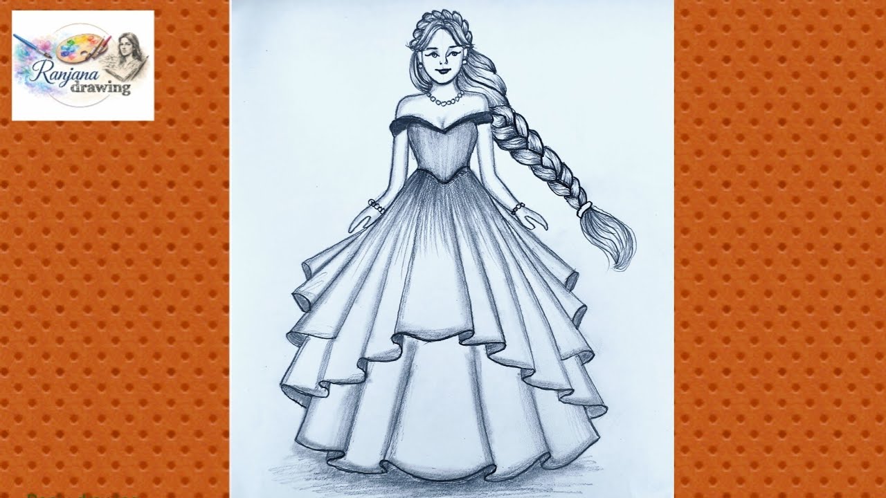 How to Draw a Beautiful Princess Dress 👗 Step by Step (Easy) - YouTube