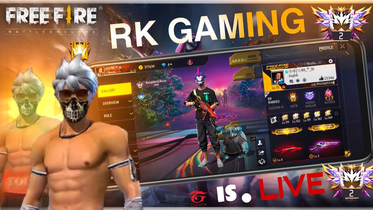 Free Fire Max Live 🔴: | Free Fire Br Rank Push 😤| RK Gaming Is Live ...