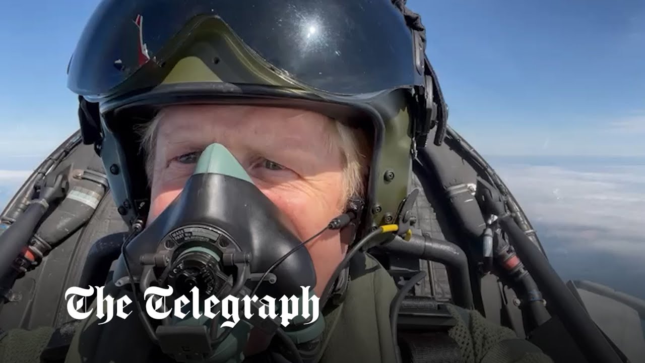 Boris Johnson films himself flying in a Typhoon fighter jet - YouTube