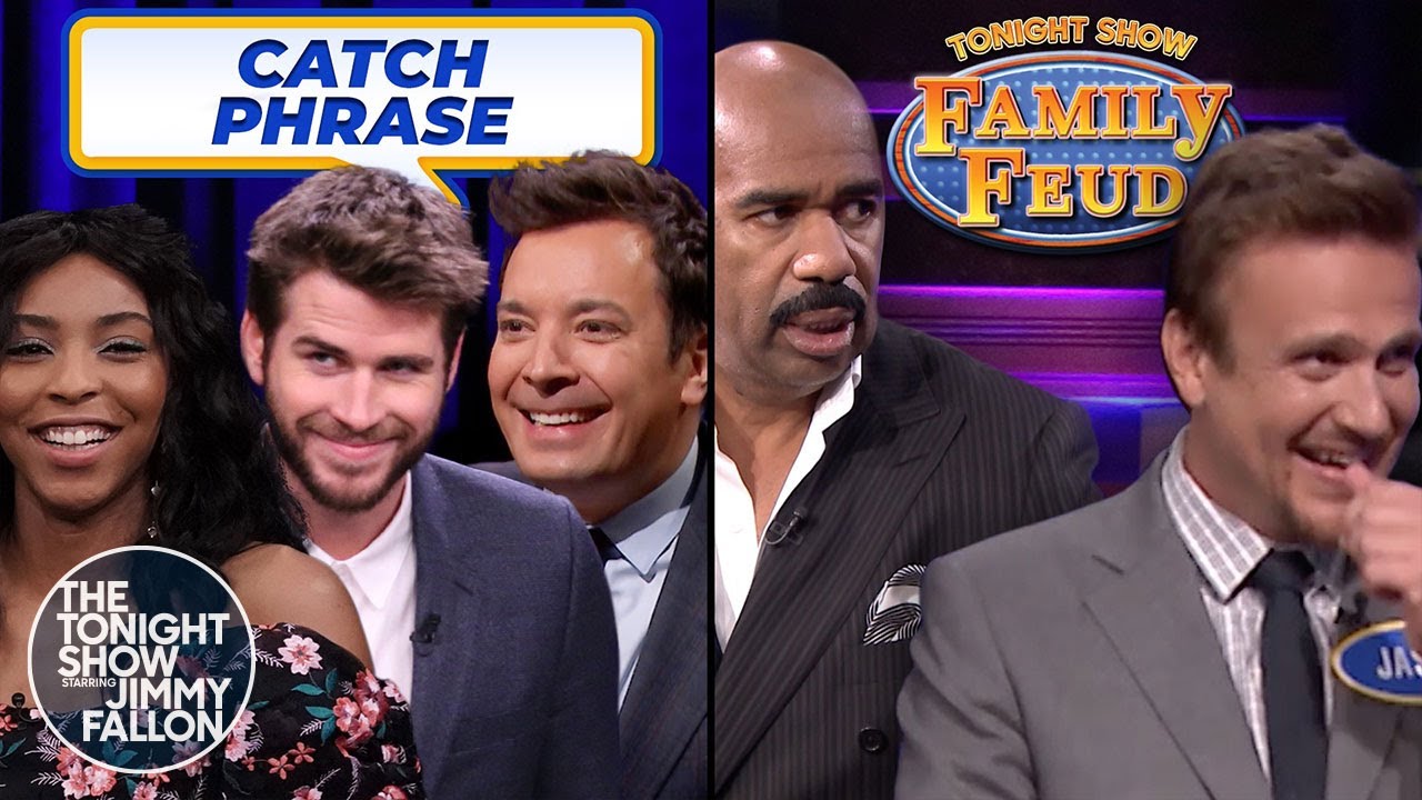 Tonight Show Games with Liam Hemsworth, Steve Harvey & Jason Segel ...