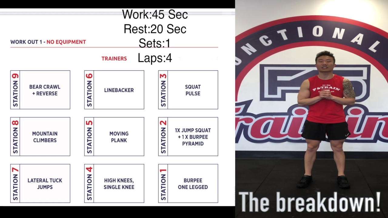 F45 Body Weight Cardio Workout #1 - YouTube