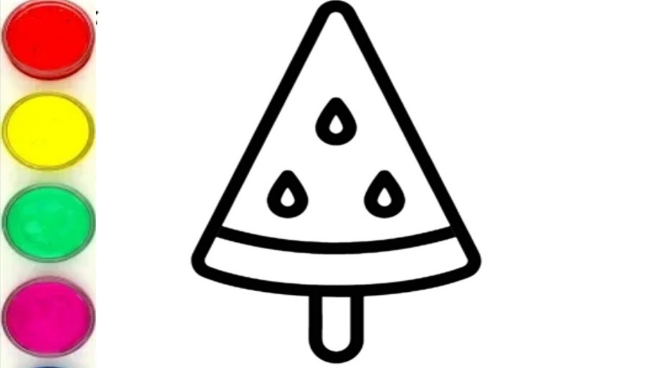 How to draw a watermelon ice cream | drawing easy step by step ...