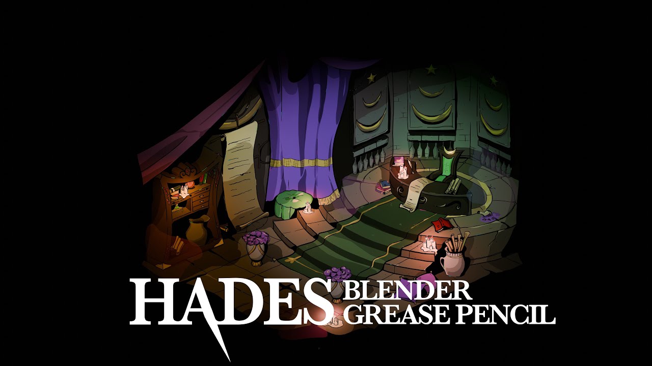 Hades fan art background with Grease Pencil. Blender - YouTube