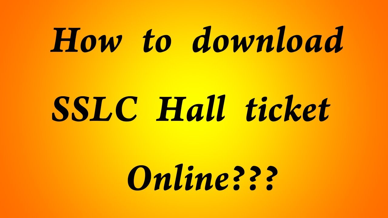 SSLC Online hall ticket 2020 | 10th hall ticket online 2020 - YouTube