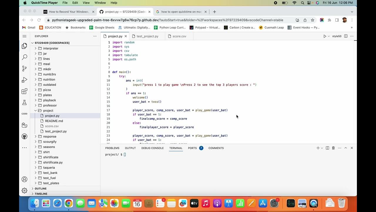 Hand Cricket game for CS50P final project by Shaktheeswari Shravanthi S ...