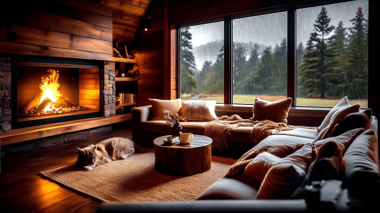 Waters From Heaven | Relief Stress and Sleep Better with Rainy & Fire ...