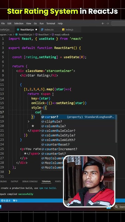 Cool Star Rating System using ReactJs!!🔥 #react #coding - YouTube