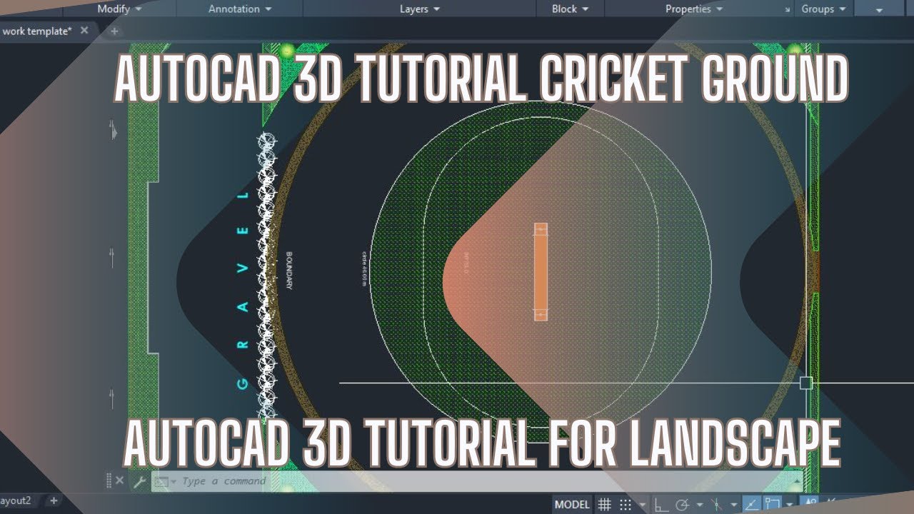 AutoCAD tutorial for landscape | Cricket Ground - YouTube