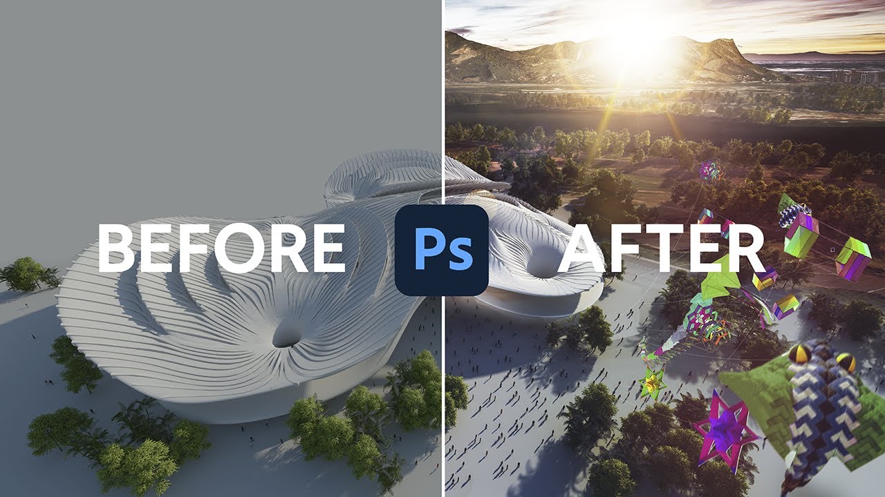 EDIT YOUR RENDERING IN PHOTOSHOP | FOR ARCHITECTS - YouTube