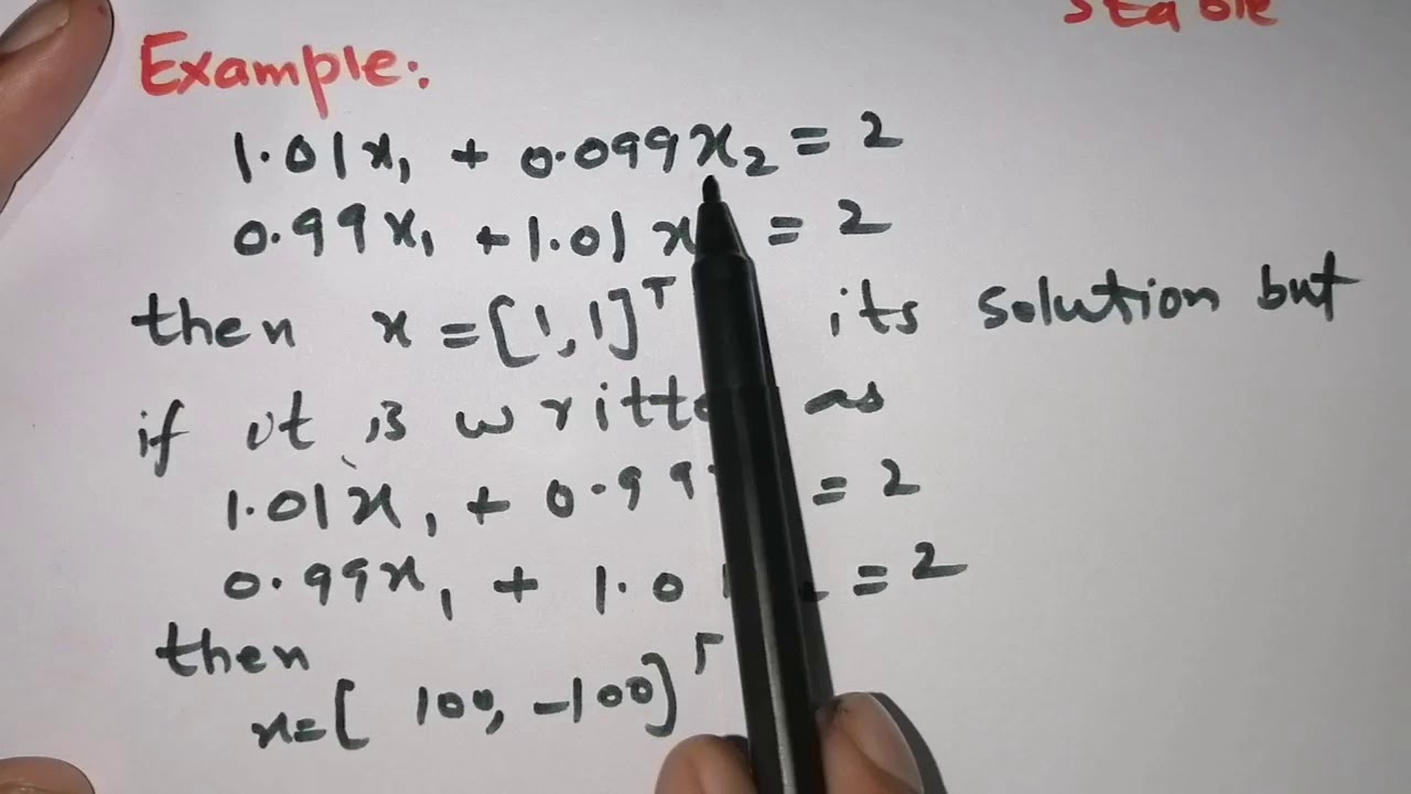 Condition number greater then equal to 1/importance and example of ...