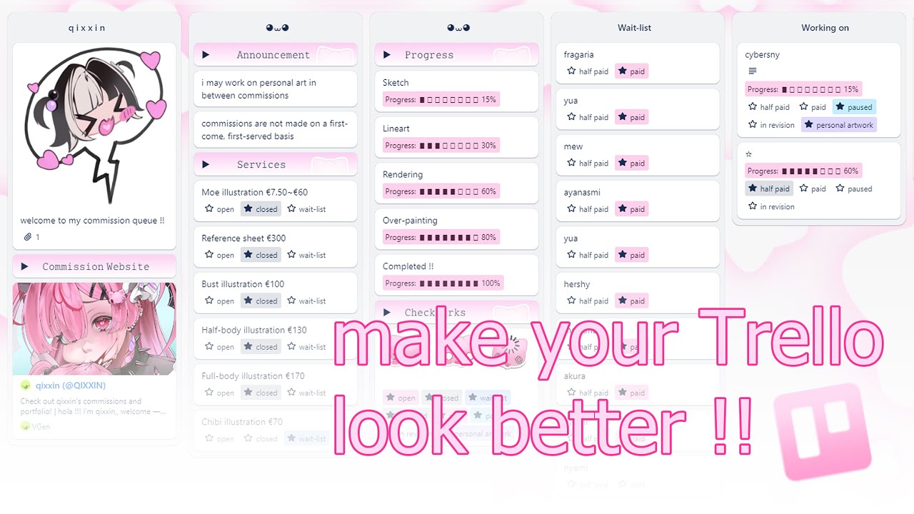 do you want your trello to look better ?? progress bar + checkmarks ...