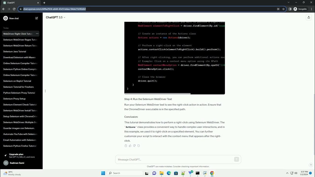 how to use right click in selenium webdriver - YouTube