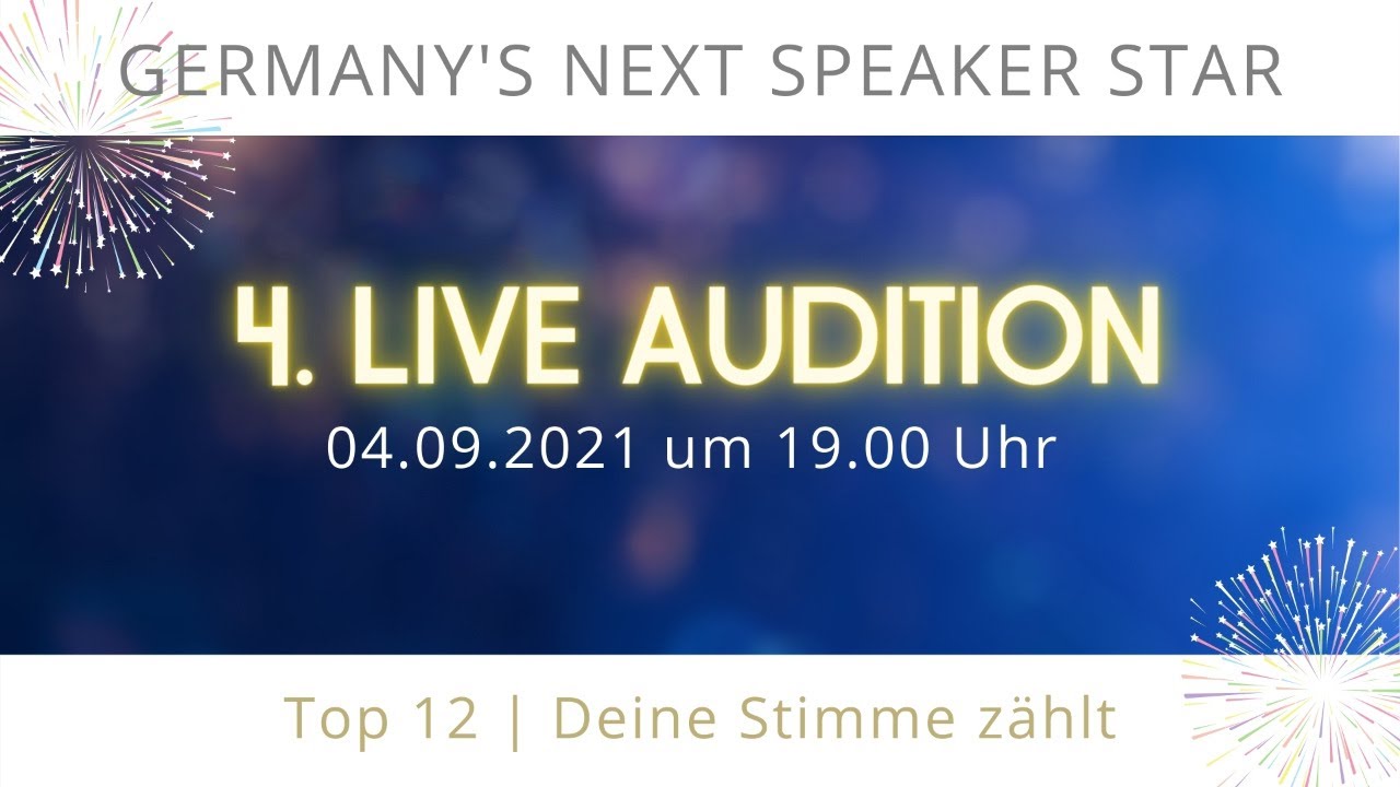 Germany's next Speaker Star | 4. Live Audition - YouTube
