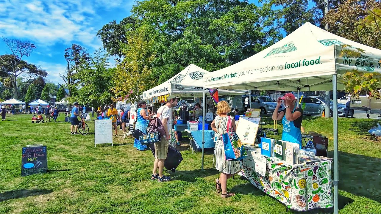 Toronto Walk - Withrow Park Farmer's Market, Riverdale - YouTube