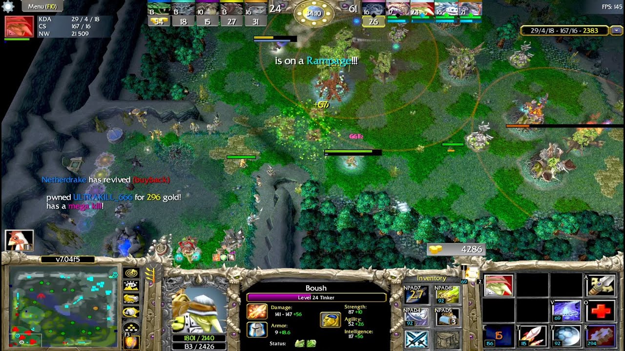 DOTA 1 Tinker Boush Beyond GODLIKE #15 + RAMPAGE - YouTube