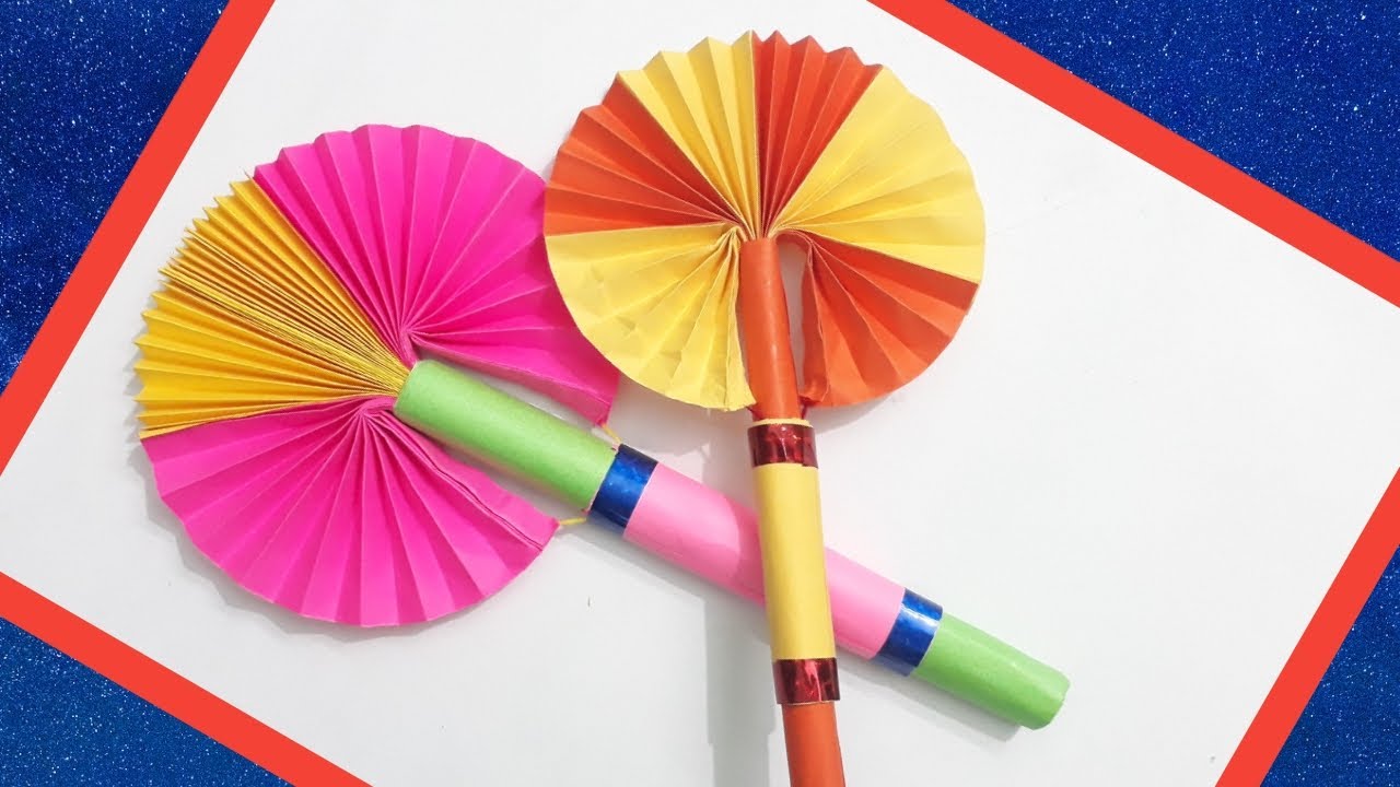 How to Make Hand Fan from Paper | Pop up Hand Fan Making | DIY Hand Fan ...