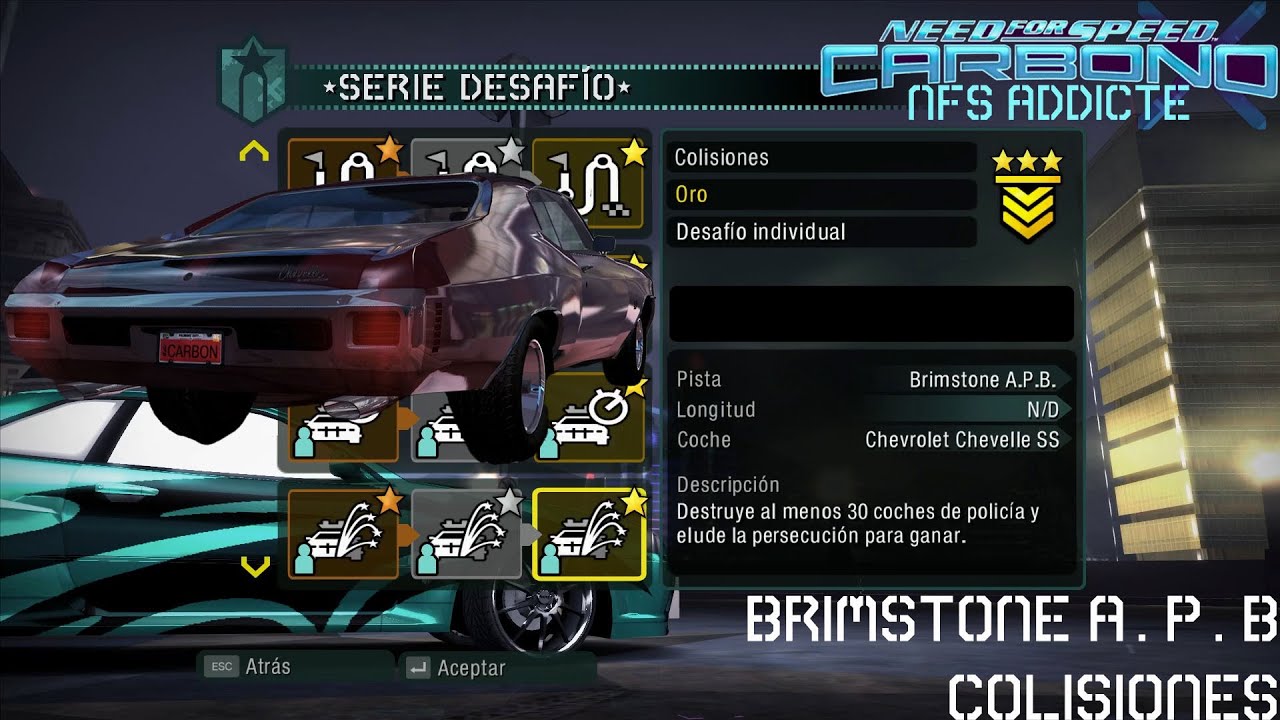 Need for Speed Carbon | 91. Desafios-7.3 Brimstone A.P.B - Colisiones ...