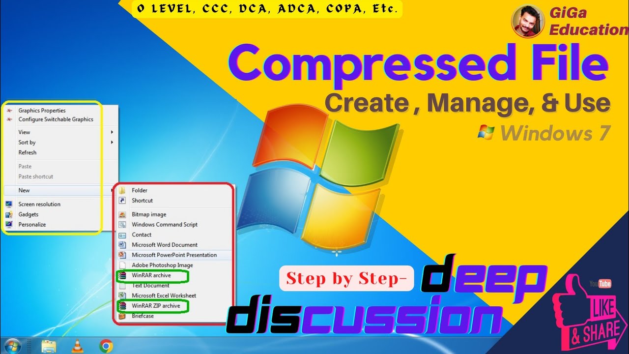 How to Create Compressed Zip File in windows || How to create Rar File ...