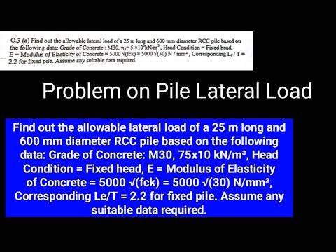 Pile Lateral Load Capacity - YouTube