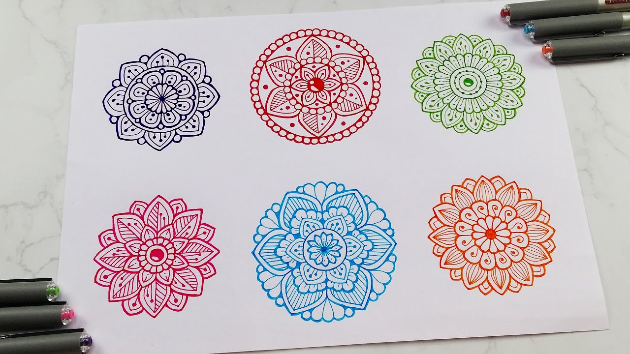 Let's create Mini Mandalas with some basic & easy Patterns 🥰 How to ...