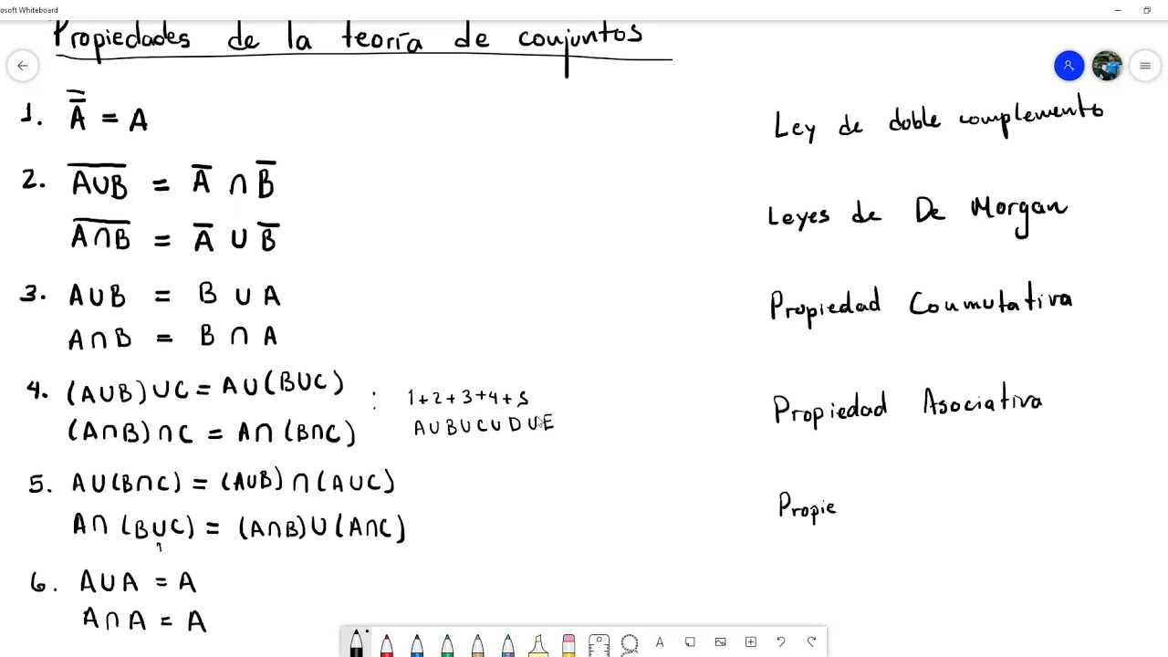 Propiedades de la teoría de conjuntos || Sección 1400 III PAC 2020 UNAH ...