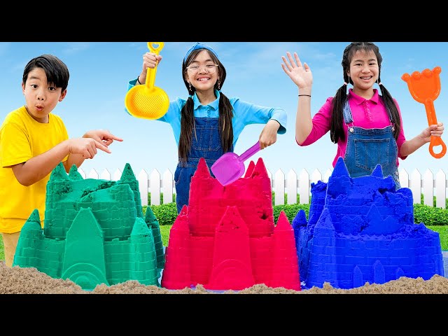 Slime and Beach Sand Toys Adventure: Friends Unite with Jannie Eric and ...