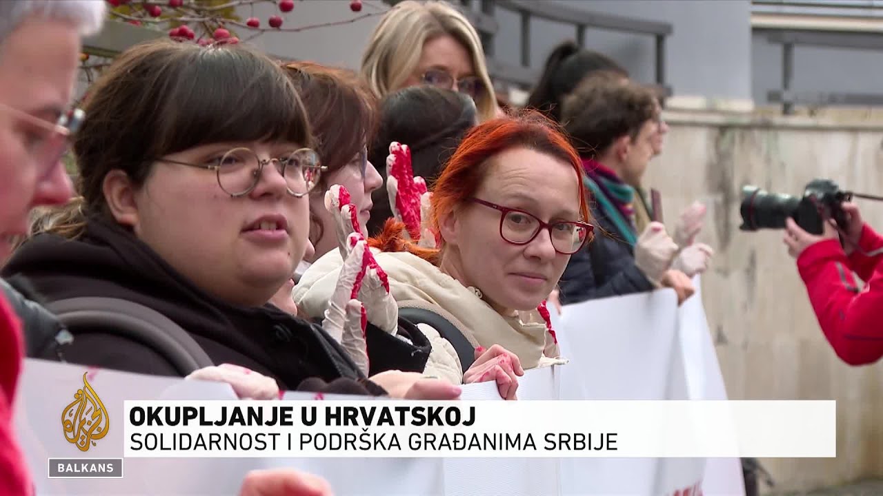 Okupljanje u Zagrebu: Solidarnost i podrška građanima Srbije - YouTube