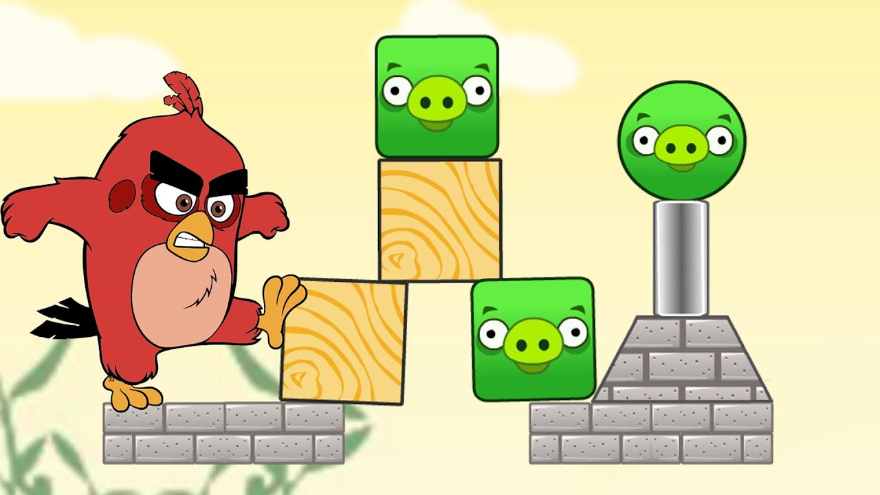 Angry Birds Pigs Out - PUSH THE WOOD TO FORCE OUT SQUARE AND ROUD ...