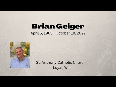 Funeral Mass for Brian Geiger | Live Mass | St. Anthony Parish, USA ...