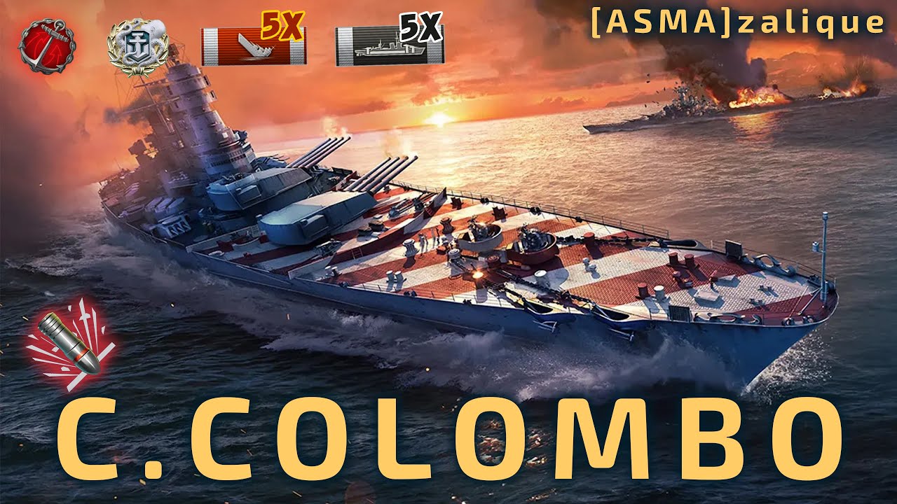 C. Colombo - 5x Kill - 268K DMG - 2,6K Bxp World Of Warships Replays ...